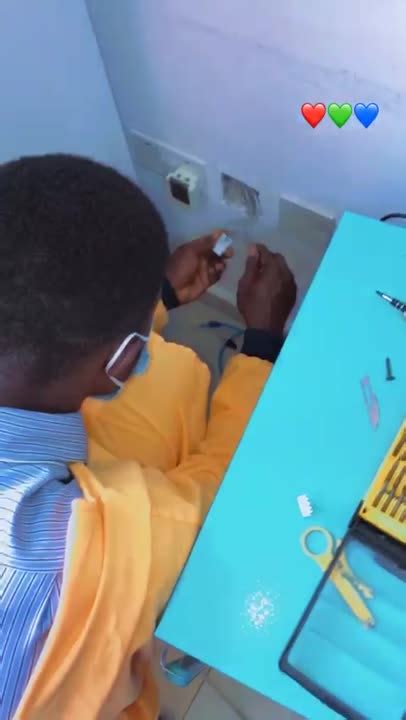 sarkodie andrews on linkedin fixing network cable in the theatre