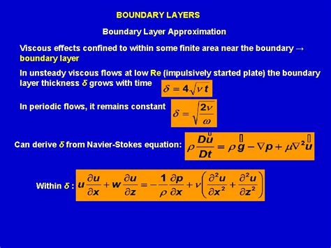 Boundary Layers Boundary Layer Approximation Viscous Effects Confined