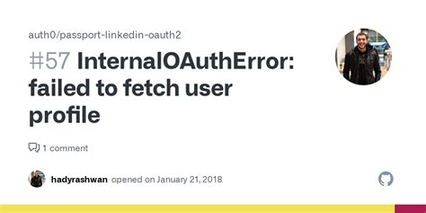 Internaloautherror Failed To Fetch User Profile · Issue 57 · Auth0passport Linkedin Oauth2