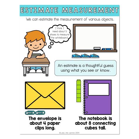 Lucky To Learn Math 1st Grade Unit 6 Measurement Anchor Chart Estimate Measurement