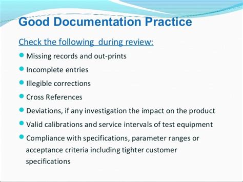 Good Documentation Practice