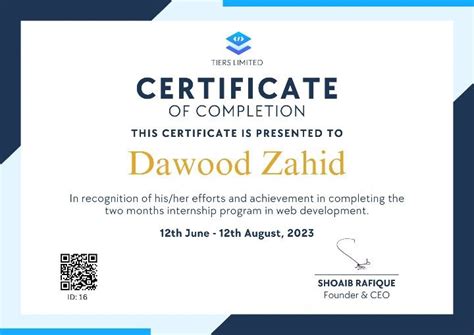 Dawood Zahid On Linkedin Internship Webdevelopment
