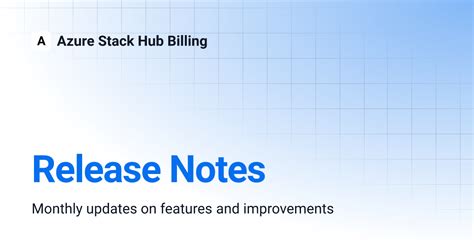 Release Notes Azure Stack Hub Billing