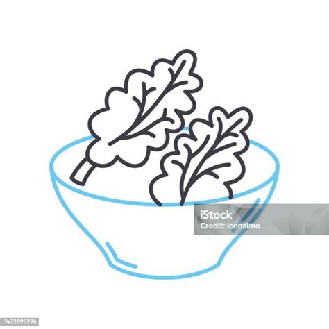 중국어 케일 잎선 아이콘 개요 기호 벡터 일러스트 레이 션 개념 기호 개체 그룹에 대한 스톡 벡터 아트 및 기타 이미지 개체