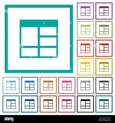 Spreadsheet Vertically Merge Table Cells Flat Color Icons With Quadrant Frames On White