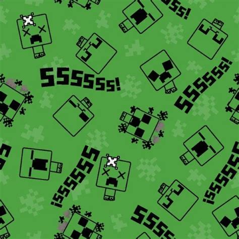 Mojang Minecraft Chibi Creeper Cotton Fabric