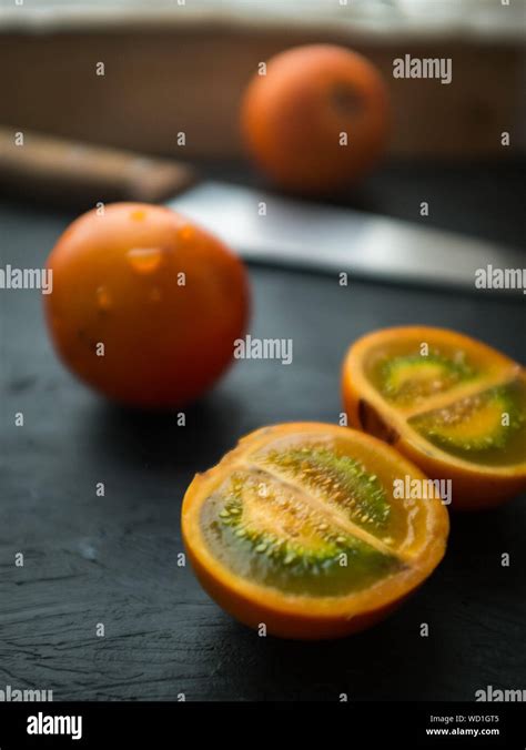 Lulo Solanum Quitoense Tropical Fruit From Colombia Known For Their