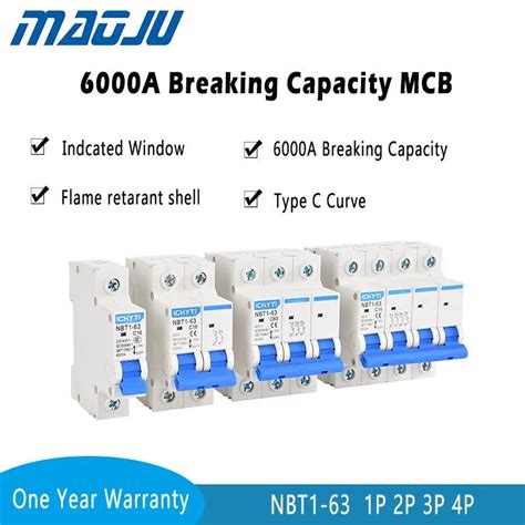 1p 2p 3p 4p Ac 미니 회로 차단기 유형 C 곡선 220v 400v 6a10a16a20a25a32a에어 스위치 단전류 차단기 Mcb서킷 차단기