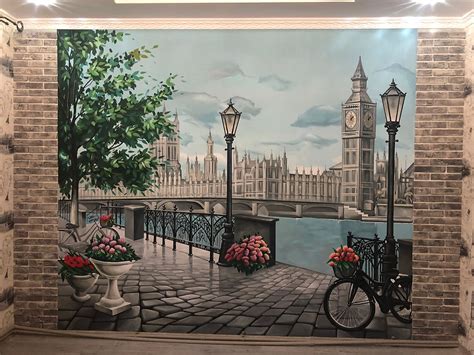 Розпис стін у вітальні Лондон Fast Pics розпис