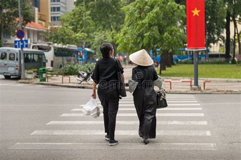 Saigon Vietnam Wealthy Middle Class Communist Women On Pedestrian