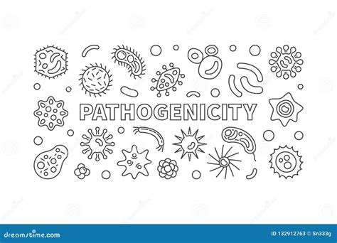 Pathogenicity Outline Banner Vector Pathogen Illustration Stock Vector