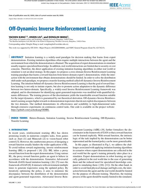 Pdf Off Dynamics Inverse Reinforcement Learning