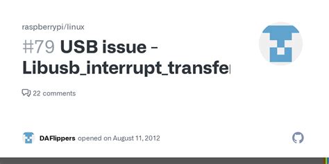 Usb Issue Libusb Interrupt Transfer Issue Raspberrypi Linux Github