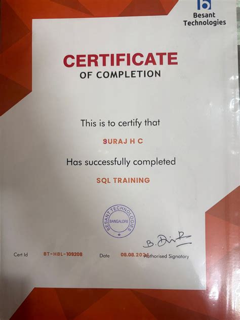 excited to share that i ve completed my sql training enhancing my