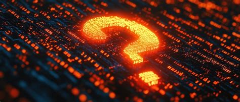 Glowing Question Mark Formed From Binary Code On Circuit Board Premium Ai Generated Image