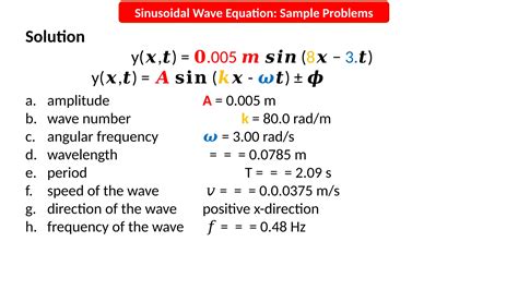 Sinusoidal Wave Equation Pptx Physics Chorba Chorba Ppt