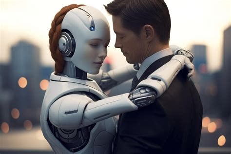 Premium Photo Love Relationship Between A Human And A Robot The Connection Of Human Feelings