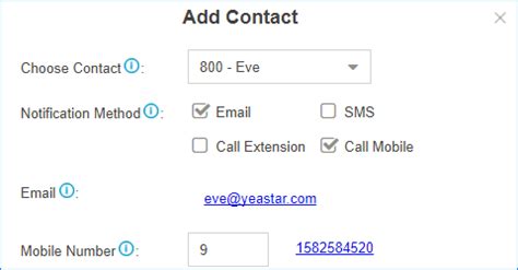 Add Notification Contacts