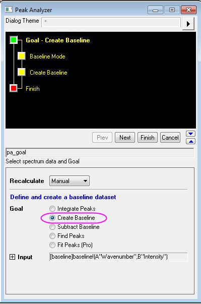 Help Online Tutorials Create And Subtract Baseline With Peak Analyzer
