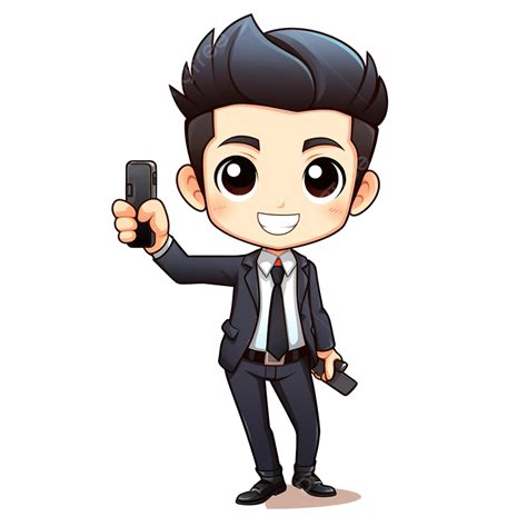 사업가 캐릭터 쇼 전화 그림 직업적인 사람 직원 Png 일러스트 및 이미지 에 대한 무료 다운로드 Pngtree