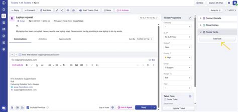 Maintain A Record Of Ticket Related Tasks Desk