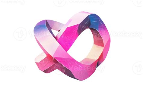 Abstract 3d Geometric Shape With Vibrant Pink And Blue Gradient