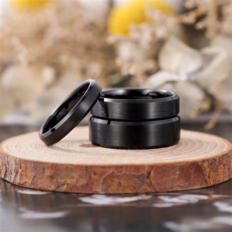 Brushed Black Wolfram Rings Brushed Black Wolfram Rings