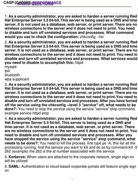 Casp Cas 003 Performance Based Questions 1 As A Security