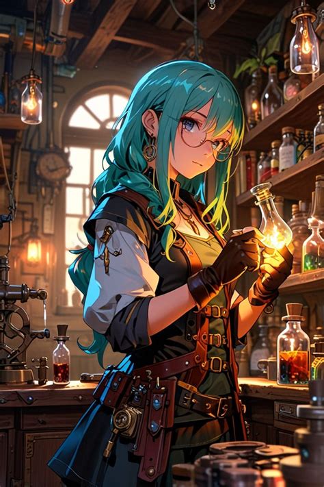 A Steampunk Alchemist Brewing Magic In A Mystical Lab ⚗️ Would You