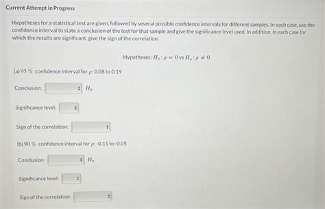Solved Hypotheses For A Statistical Test Are Given Followed