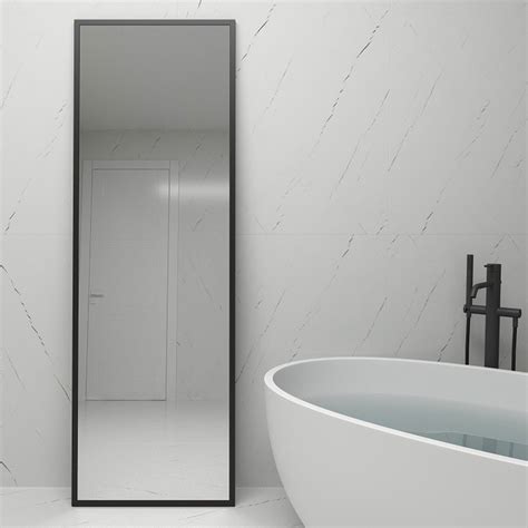 Дзеркало в повний зріст 163х53 на стіну Black Mirror 2028 101 у вузькій чорній рамі для дому