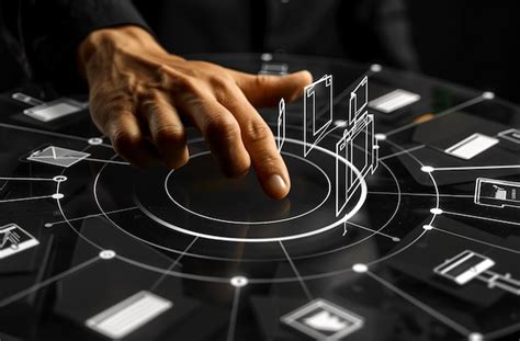 Premium Photo Businessman Touching Digital Document Management System Interface