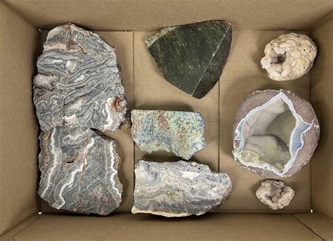 Lot Assorted Agate Polished Geodes