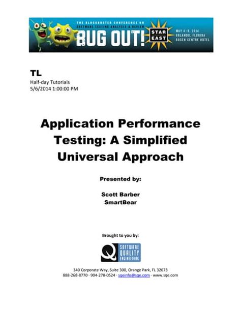 Application Performance Testing A Simplified Universal Approach Pdf