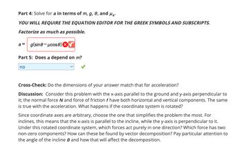Answered Part 4 Solve For A In Terms Of M G 0 And μk You Will