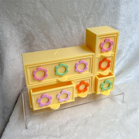 Modular Groovy Flower Drawer Organizer System A Retro Customizable Storage Solution 3d Model