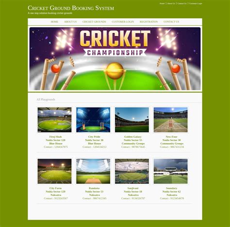 Cricket Ground Booking System Project Using Java Jsp And Mysql