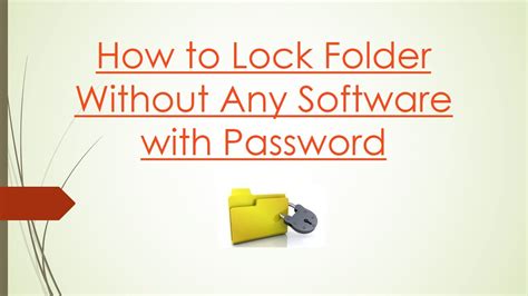 how to lock folder without any software with password youtube