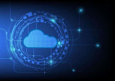 Cloud Computing Technology Concept Futuristic Technology Background Vector Illustration