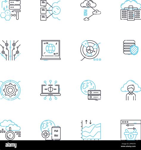 nerk security linear icons set firewall encryption authentication