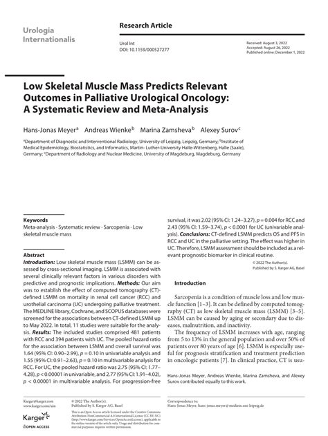 Pdf Low Skeletal Muscle Mass Predicts Relevant Outcomes In Palliative