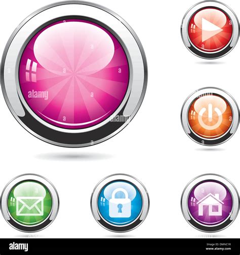 Vector Set Of Glossy Buttons Stock Vector Image And Art Alamy
