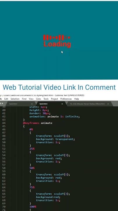 Css Loading Animation Video 2 Shorts Video Web Tutorial Tamil Html Css Web Website