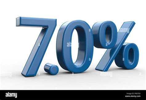 7 0 Percent Discount Blue 3d Numbers On Isolated White Background
