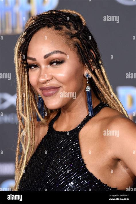 Actress Meagan Good Poses At The Premiere Of The Film Black Panther