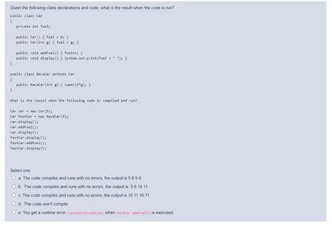 Solved Given The Following Class Declarations And Code What