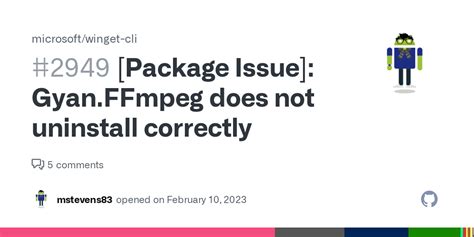 Package Issue Gyanffmpeg Does Not Uninstall Correctly · Issue 2949