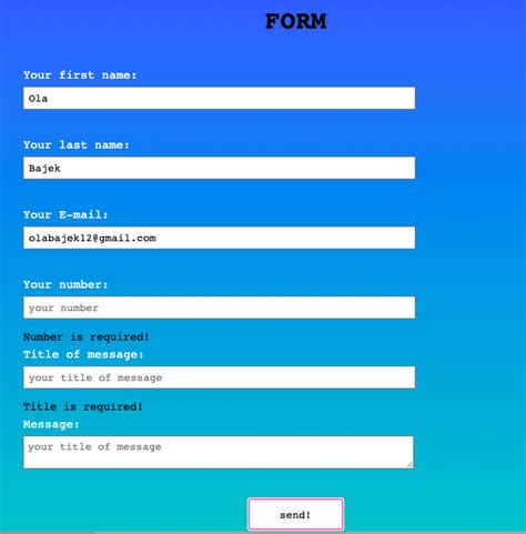 Github Martynakiljanform With Validationreact Hooks