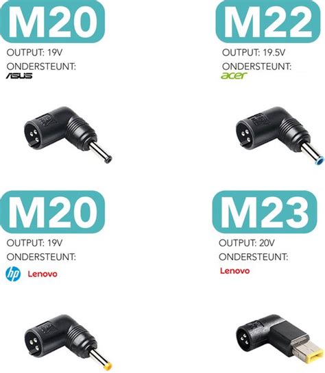 Achaté Universele Laptop Oplader Met 12 Plugmaten Adapter Geschikt Voor Asus Acer