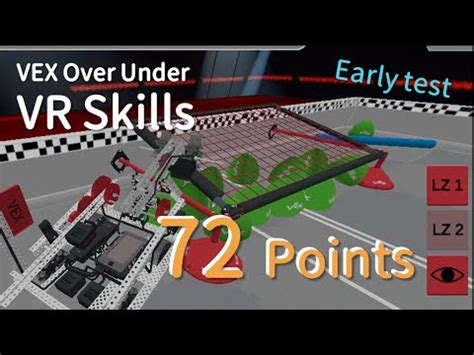 72 Points VR Skills VEX Over Under Virtual Skills Early Test VRC 2023 24 YouTube